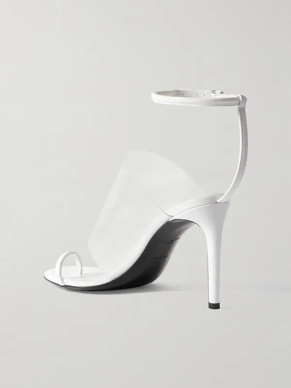 Alaïa Asymmetric Patent-leather And Pvc Sandals - White