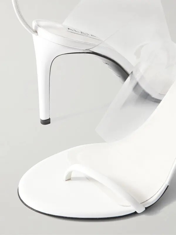 Alaïa Asymmetric Patent-leather And Pvc Sandals - White