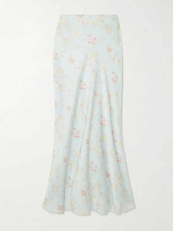 Rabanne Floral-print Satin Maxi Skirt - Multi