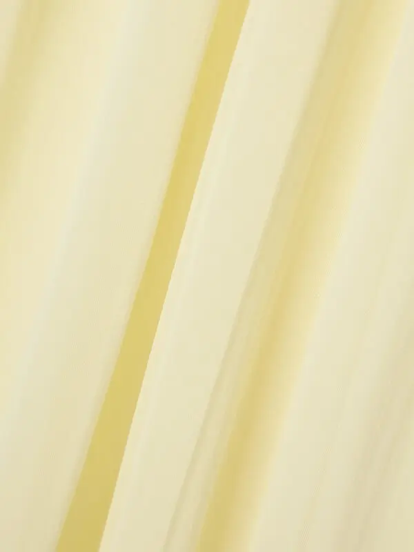 Alaïa Pleated Georgette Peplum Tapered Pants - Yellow