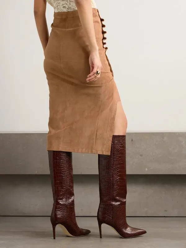 Rabanne Asymmetric Gathered Midi Skirt