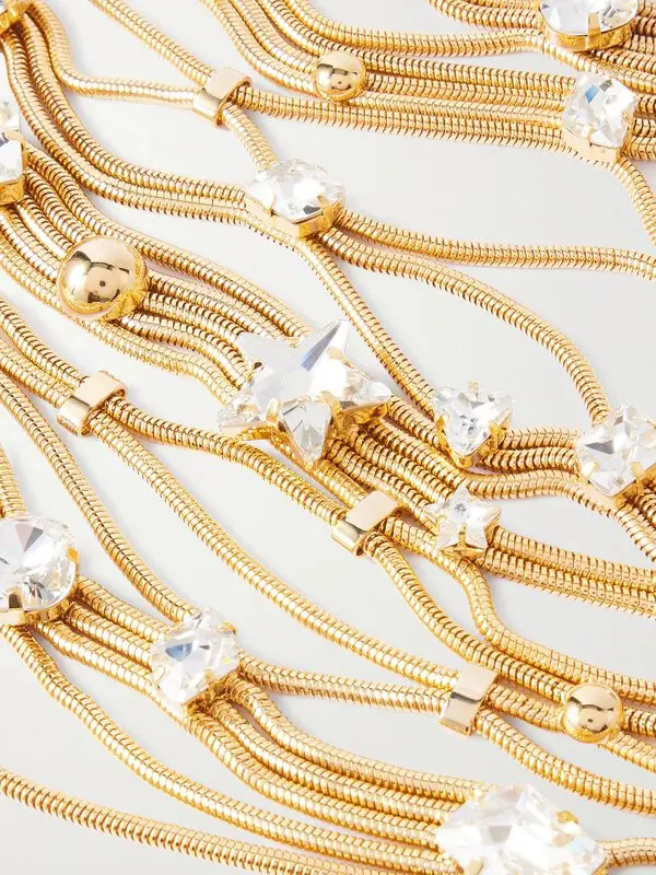 Alessandra Rich Tone Crystal Bralette