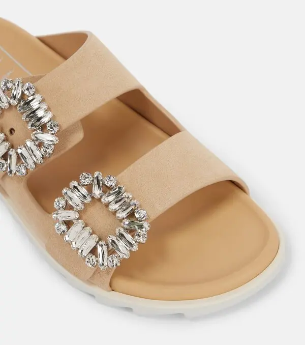 ROGER VIVIER Slidy Viv' Suede Slides