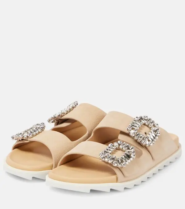ROGER VIVIER Slidy Viv' Suede Slides