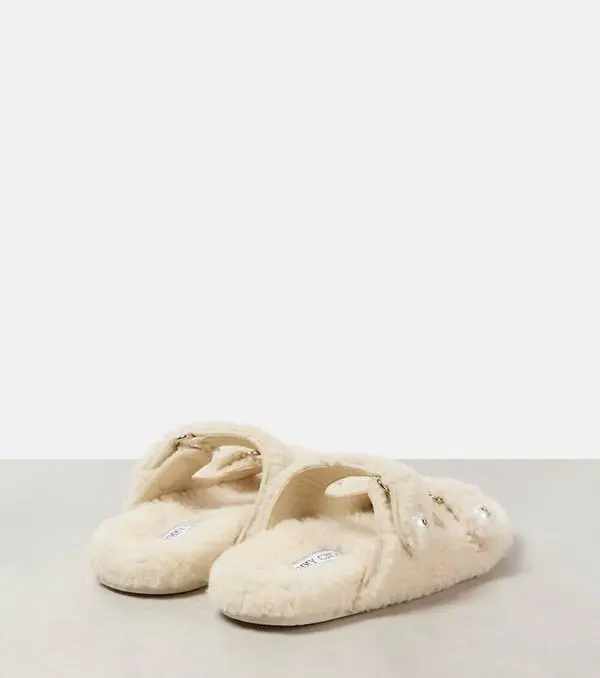 JIMMY CHOO Fayence Shearling Sandals
