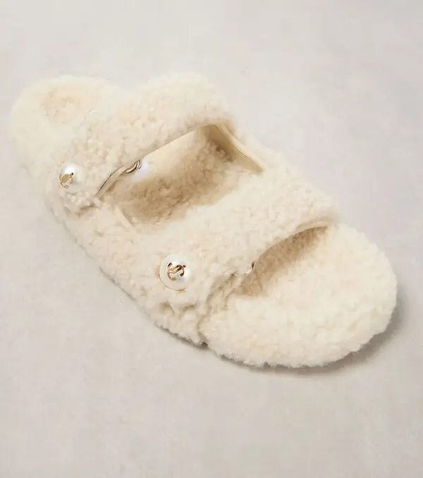 JIMMY CHOO Fayence Shearling Sandals