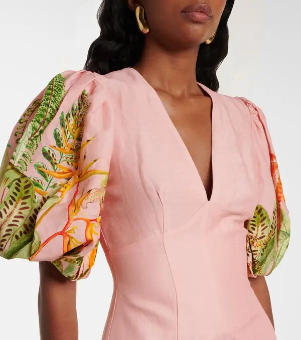 ALEMAIS Papaya Linen-blend Minidress