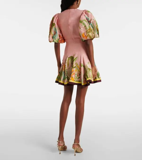 ALEMAIS Papaya Linen-blend Minidress