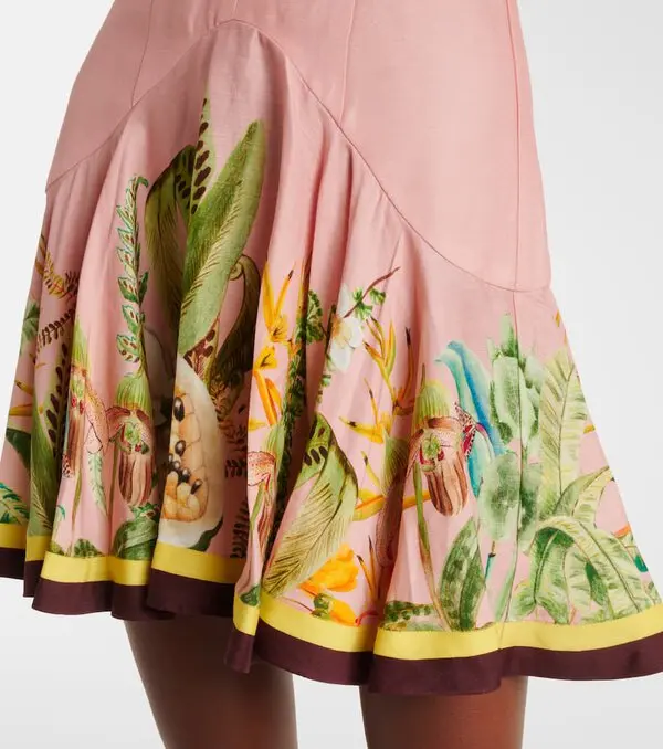 ALEMAIS Papaya Linen-blend Minidress