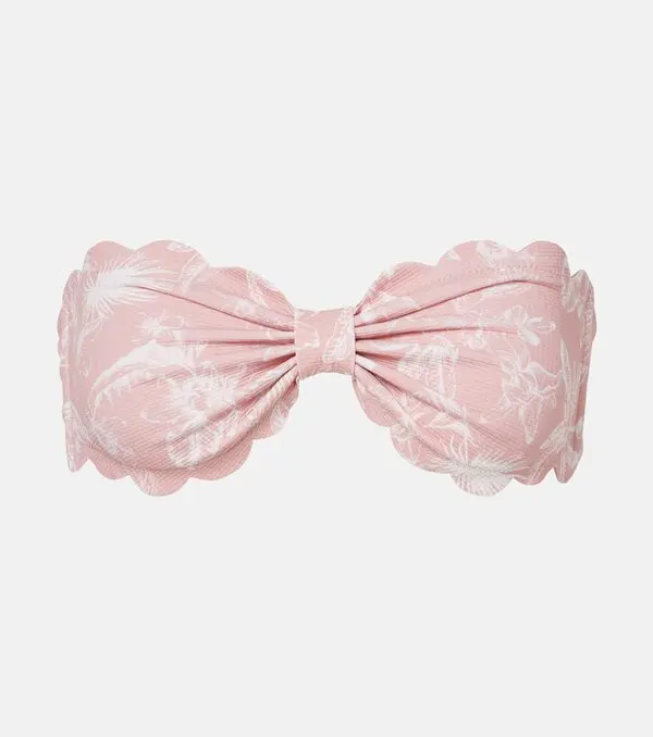 Marysia Antibes Floral Bandeau Bikini Top - Pink