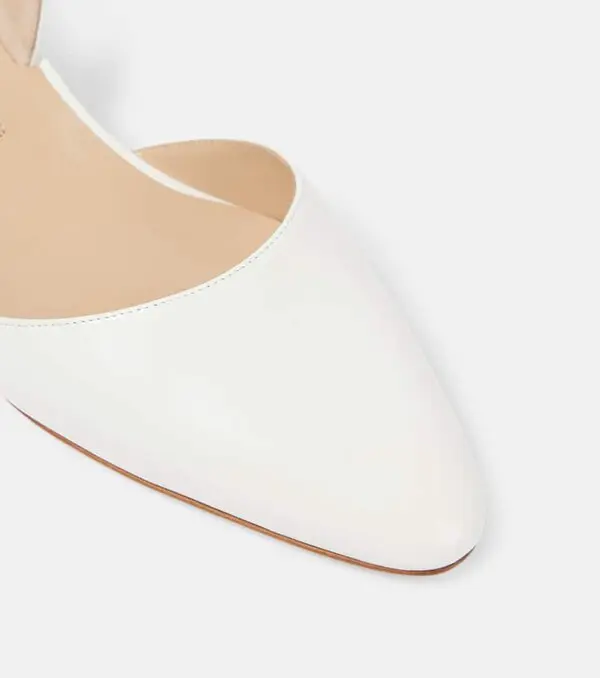 Manolo Blahnik Bridal Aspro 30 Leather Slingback Pumps - White