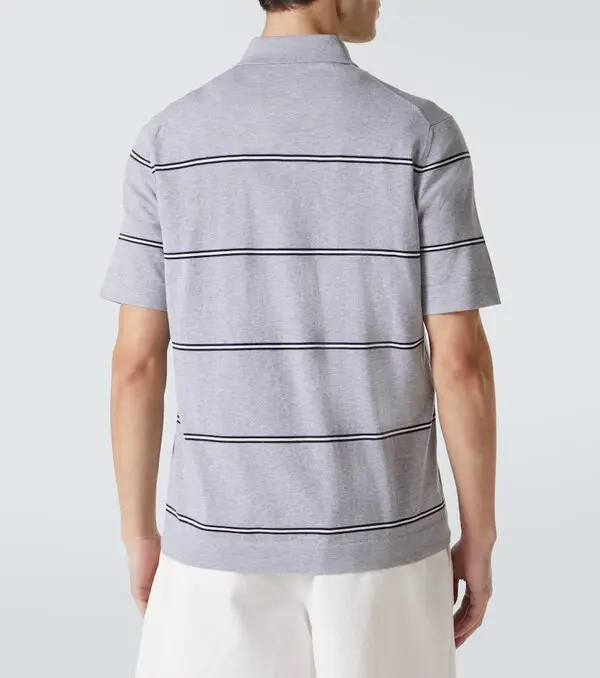 Brunello Cucinelli Striped Cotton Polo Shirt