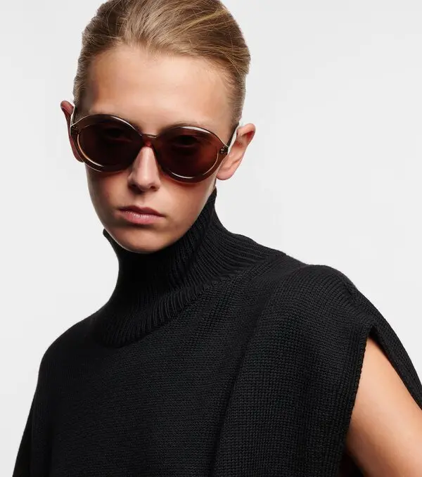 Alaïa Round Frame Sunglasses - Brown