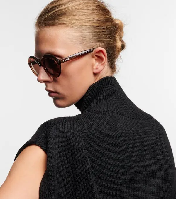Alaïa Round Frame Sunglasses - Brown