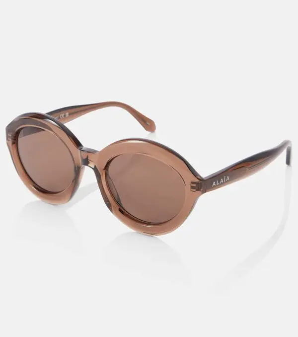 Alaïa Round Frame Sunglasses - Brown
