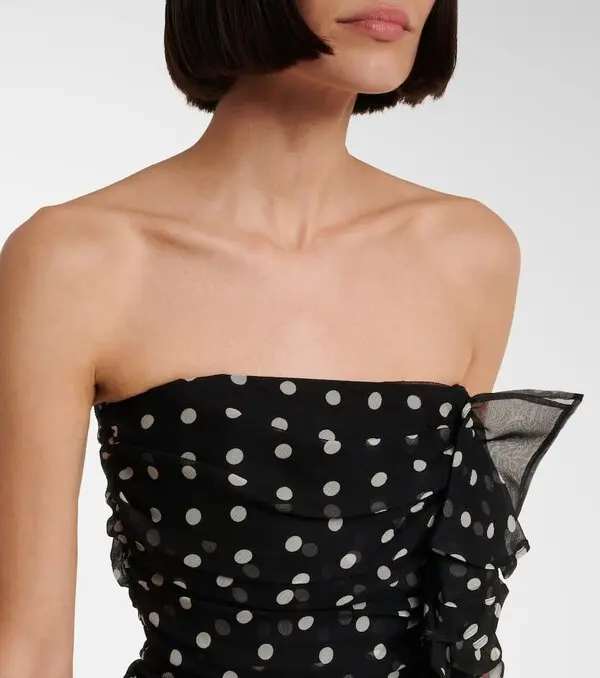 Nina Ricci Polka-dot Silk Chiffon Minidress