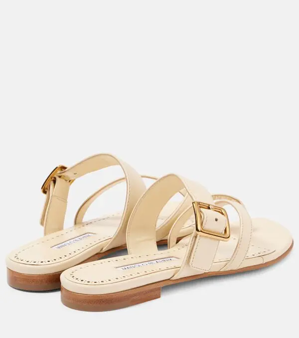 Manolo Blahnik Thalusa 10 Leather Sandals