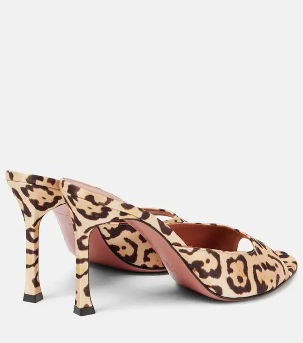 Amina Muaddi Alexa 95 Leopard Print Mules - Multicoloured