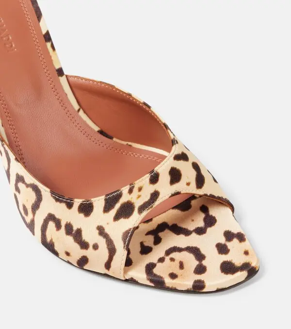 Amina Muaddi Alexa 95 Leopard Print Mules - Multicoloured