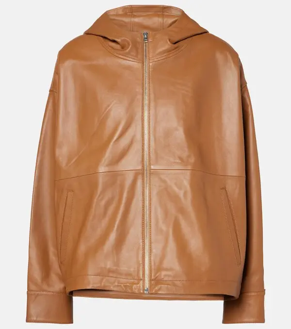 YVES SALOMON Hooded Leather Jacket