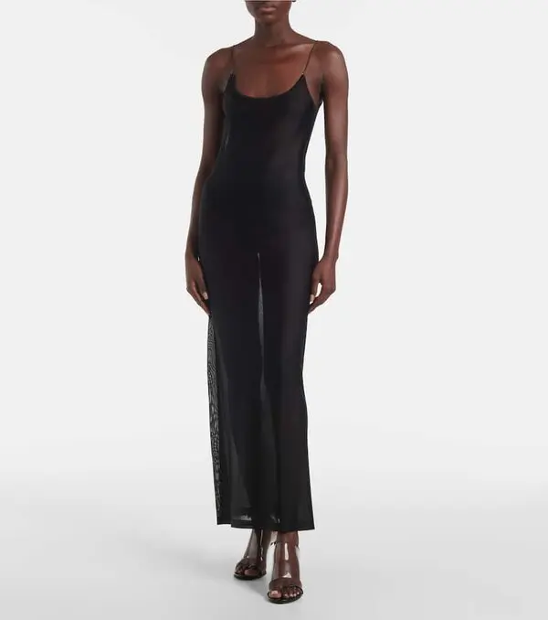Alaïa Sheer Knitted Midi Dress
