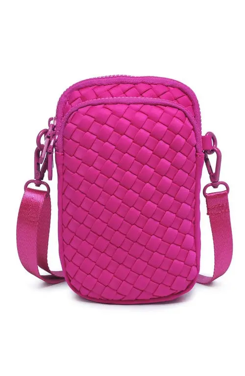 SOL AND SELENE Divide & Conquer Woven Neoprene Bag - Fuchsia