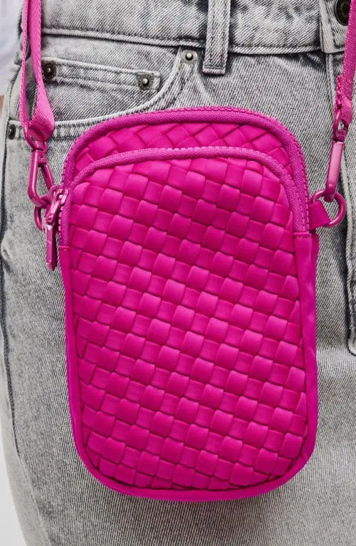 SOL AND SELENE Divide & Conquer Woven Neoprene Bag - Fuchsia