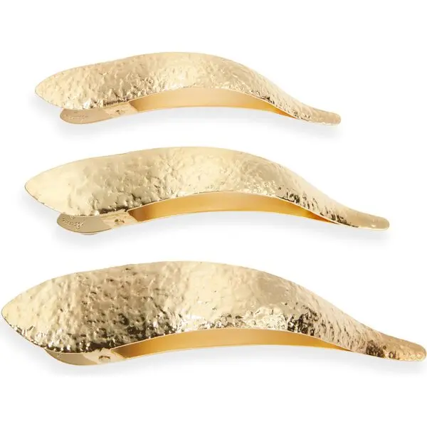 FICCARE Maximas Leaf Hammered Hair Clip - Gold Leaf