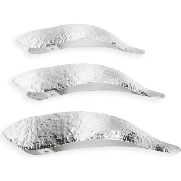FICCARE Maximas Leaf Hammered Hair Clip - Silver Leaf