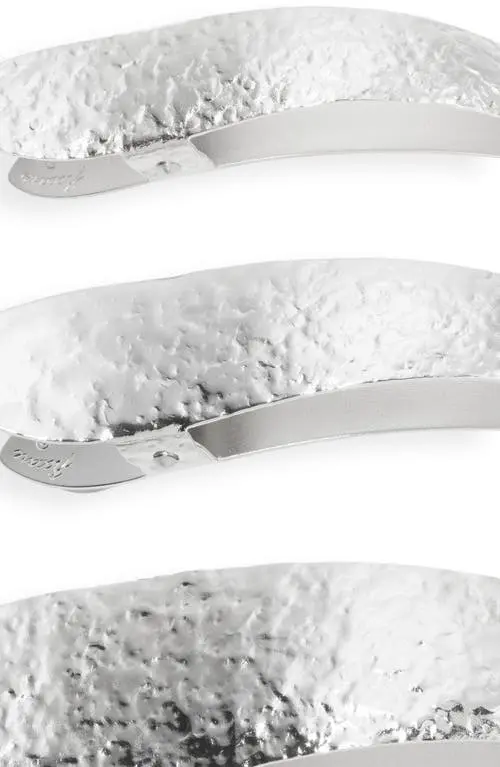 FICCARE Maximas Leaf Hammered Hair Clip - Silver Leaf