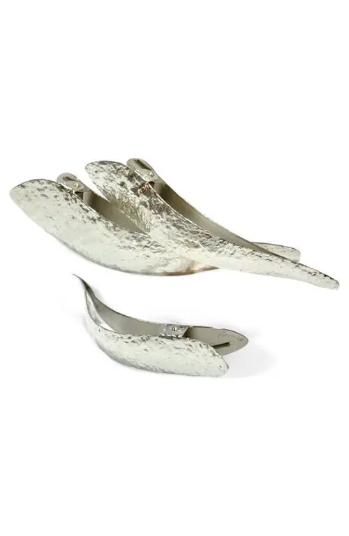 FICCARE Maximas Leaf Hammered Hair Clip - Silver Leaf