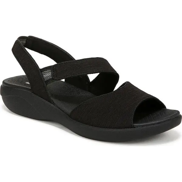 LIFESTRIDE Bzees Quarter Strap Slip-on Sandal - Black Fabric