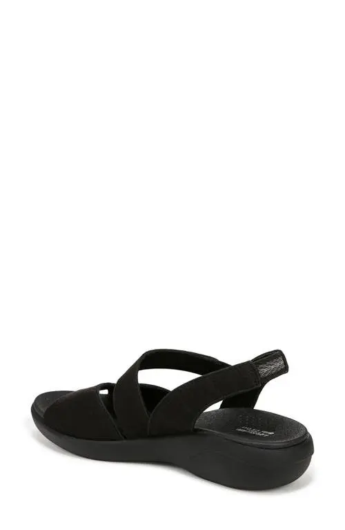 LIFESTRIDE Bzees Quarter Strap Slip-on Sandal - Black Fabric