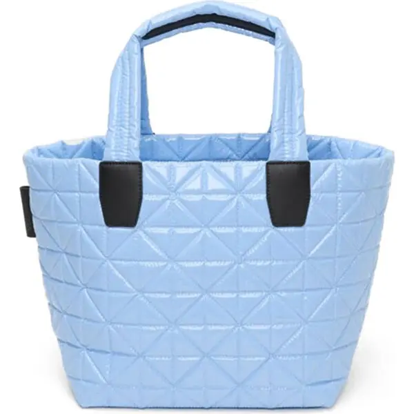 VEECOLLECTIVE Small Vee Quilted Tote - Cerulean Vinyl