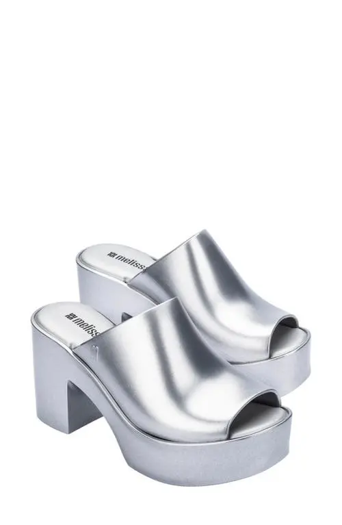 Melissa Hype Platform Slide Sandal - Light Silver