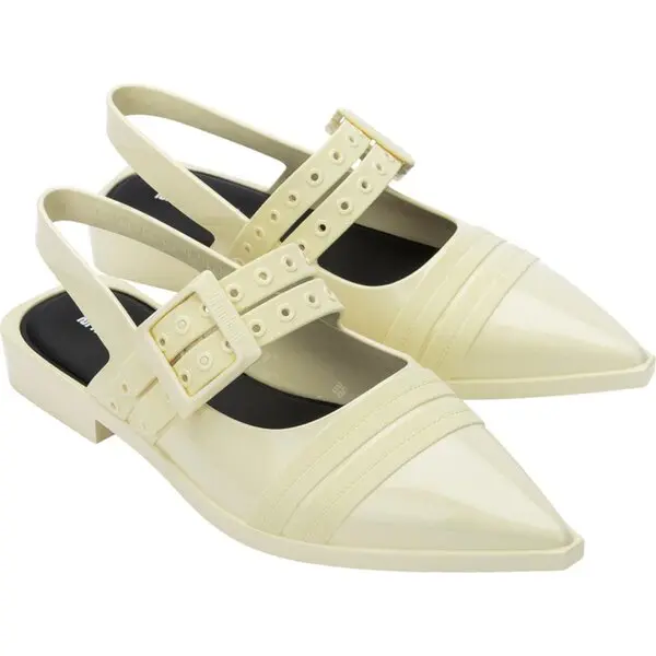 Melissa Ladylike Mary Jane Flats - Beige/ Black