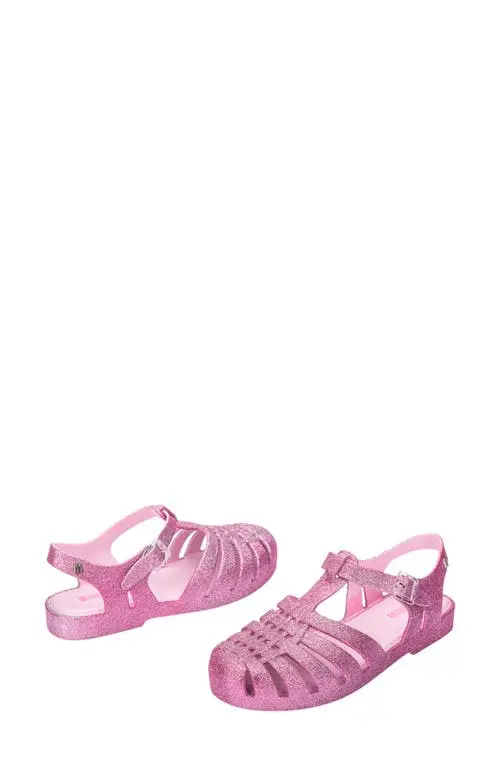 Melissa Possession Glitter Fisherman Sandal - Pink Silver Glitter