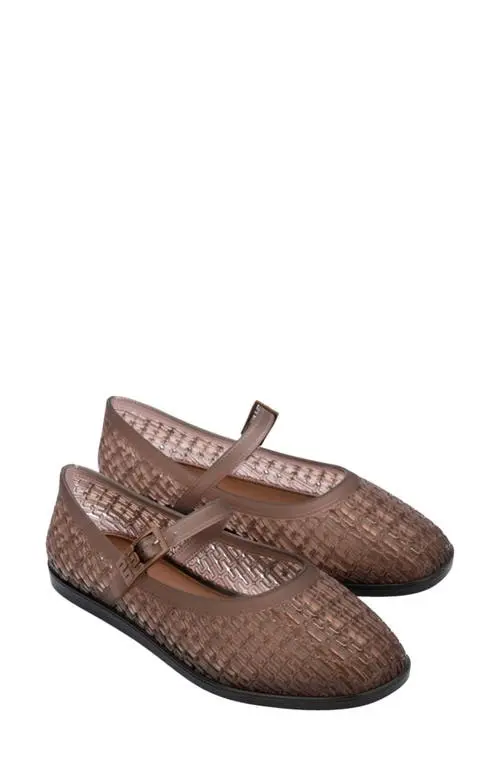 Melissa Harper Mary Jane Flat - Clear Brown