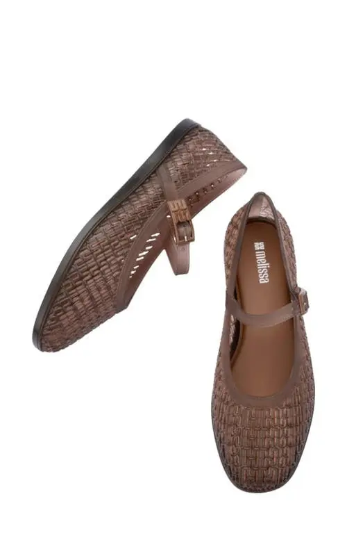 Melissa Harper Mary Jane Flat - Clear Brown