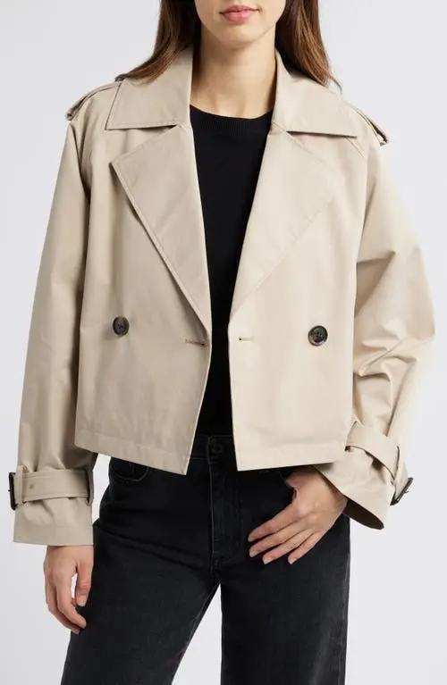 Bcbgmaxazria Double-breasted Cropped Trench Coat - Sand