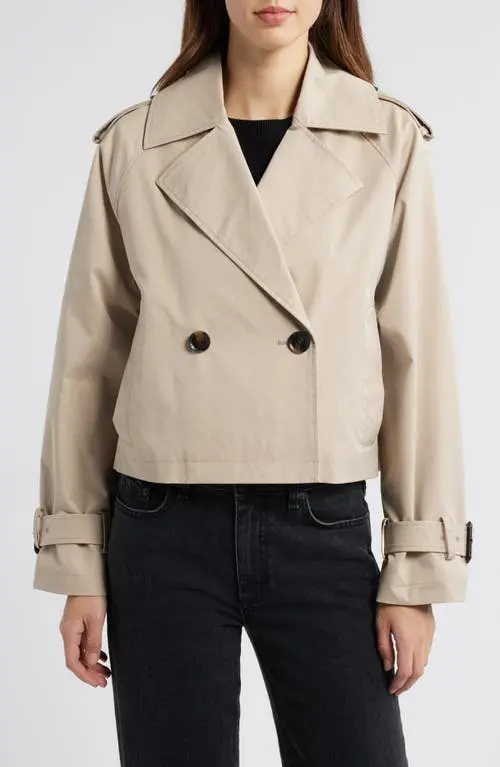 Bcbgmaxazria Double-breasted Cropped Trench Coat - Sand
