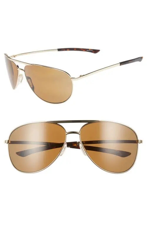 SMITH Serpico Slim 2.0 65mm Chromapop™ Polarized Aviator Sunglasses - Gold/brown Polar