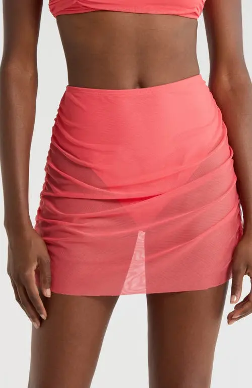 HUTCH Tawnie Skirted Bikini Bottom - Coral Solid