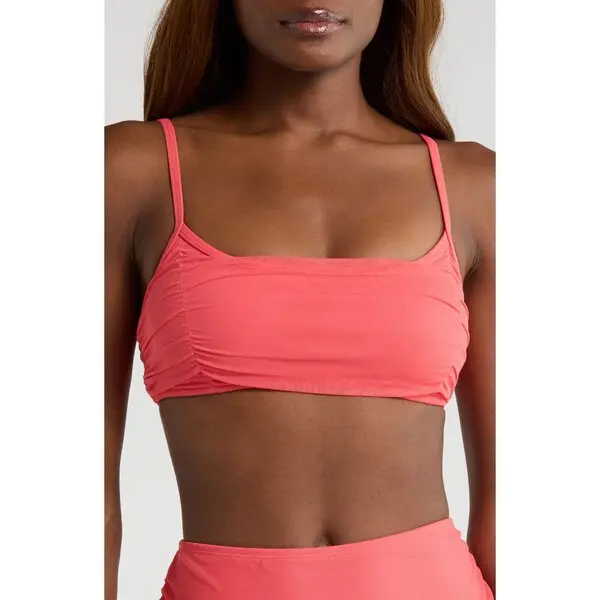 HUTCH Tawnie Bikini Top - Coral Solid