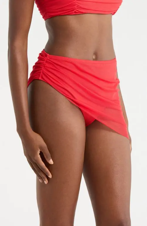 HUTCH Mazina Skirted Bikini Bottoms - Solid Red
