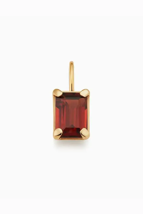 ORADINA 14k Gold Birthstone Pendant Charm - Garnet - January