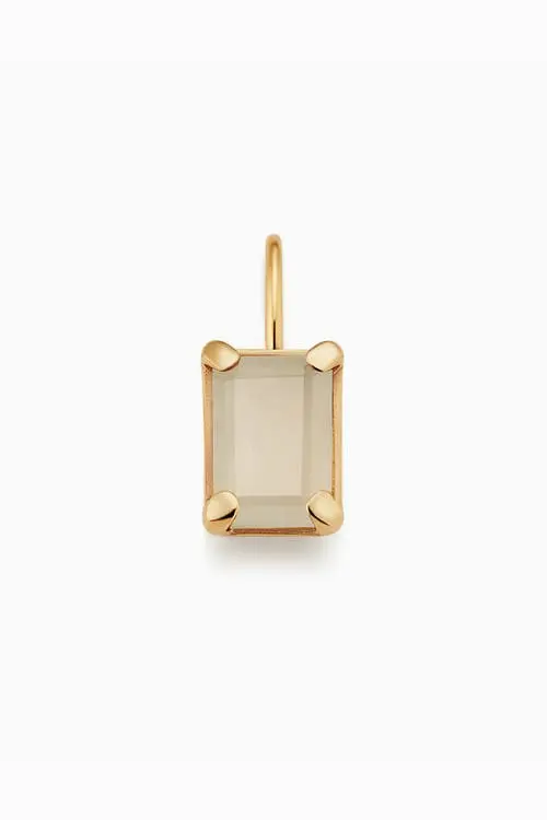 ORADINA 14k Gold Birthstone Pendant Charm - Moonstone - June
