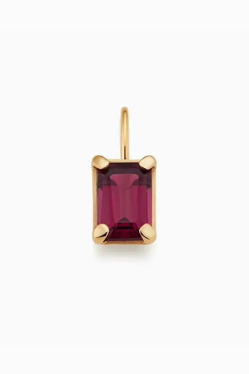 ORADINA 14k Gold Birthstone Pendant Charm - Rhodolite - July