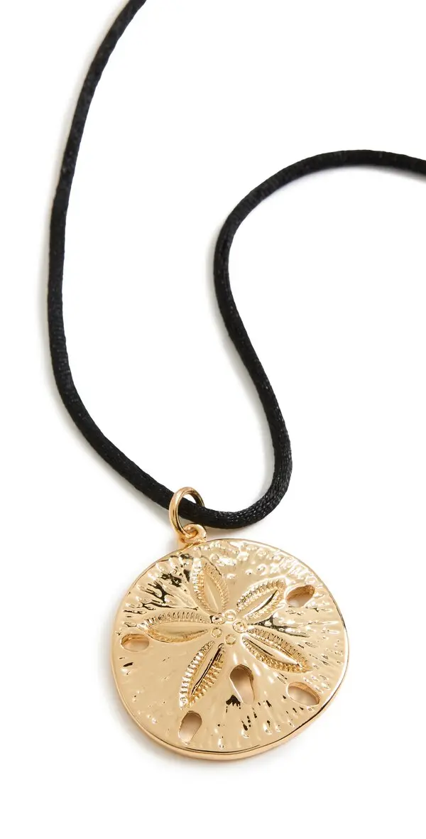 KENNETH JAY LANE Sand Dollar Pendant Necklace - Black/gold