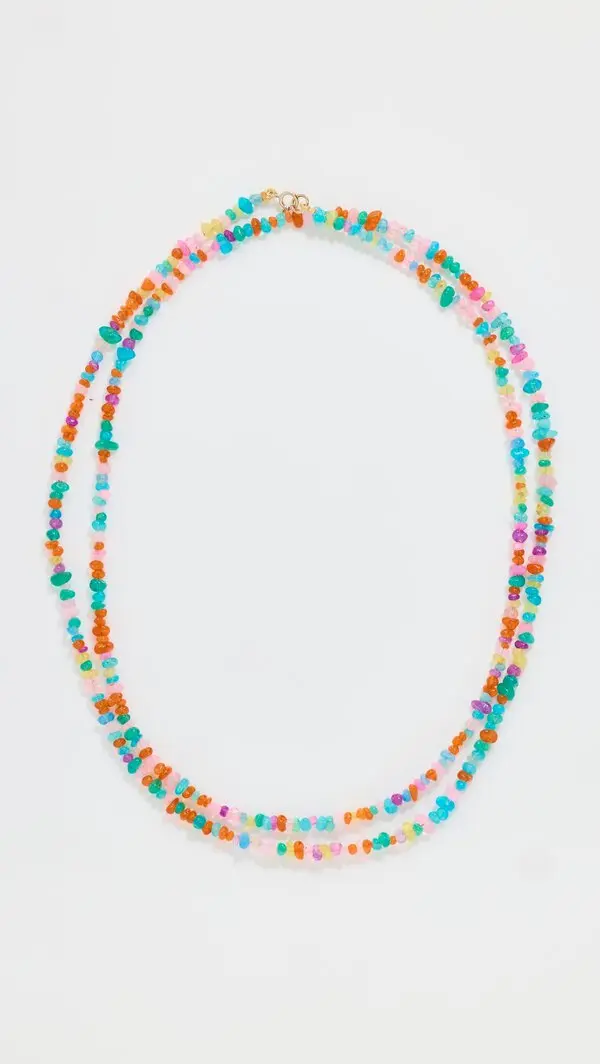 Jia Jia 14k Mini Pebble Opal Long Necklace